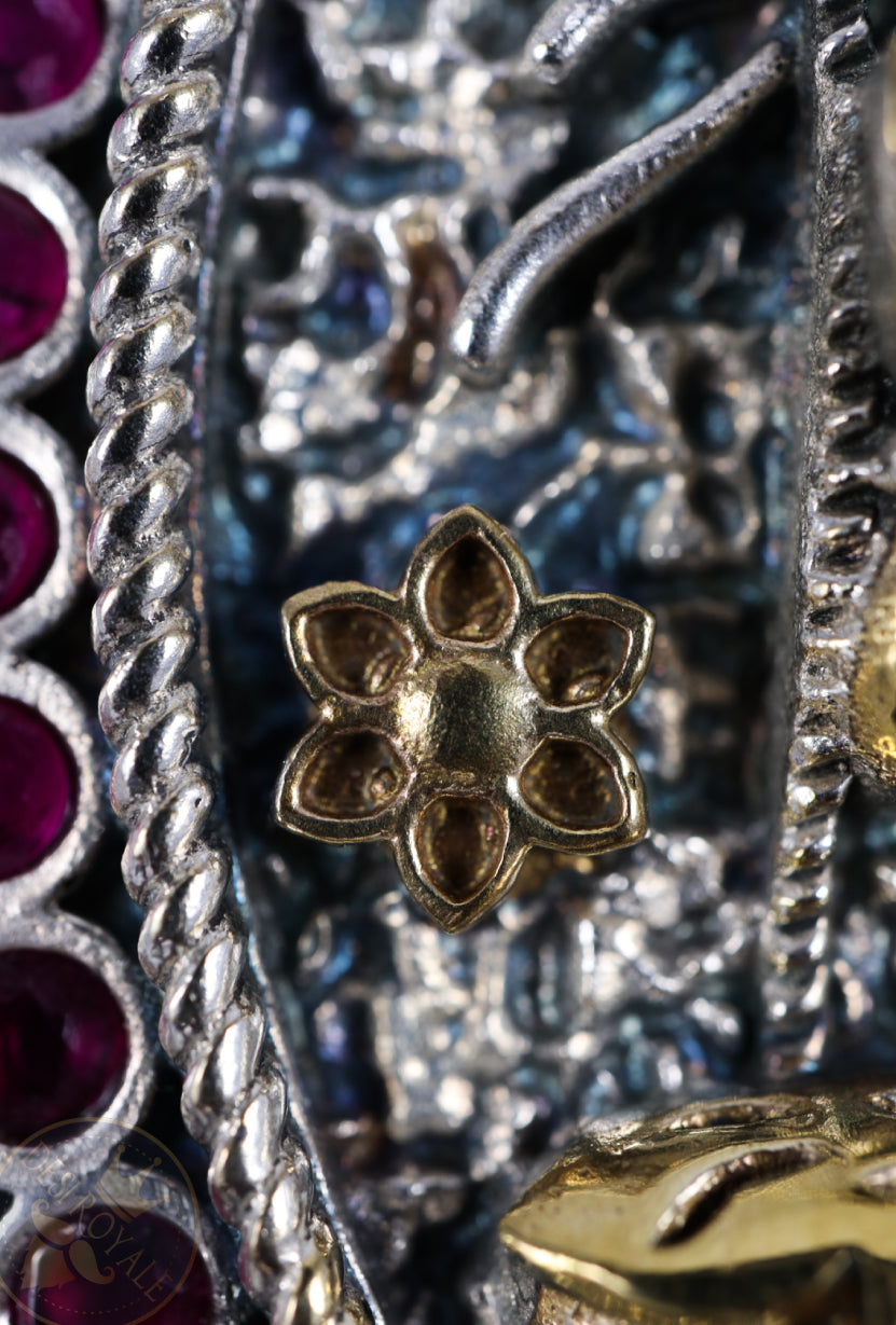 Shiva Silver pendant with gemstones